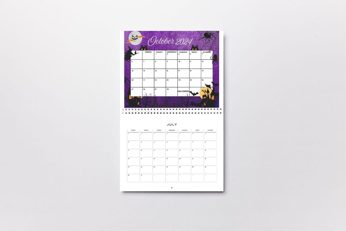 EDITABLE, Digital October 2024 Calendar Halloween Themed - Etsy UK