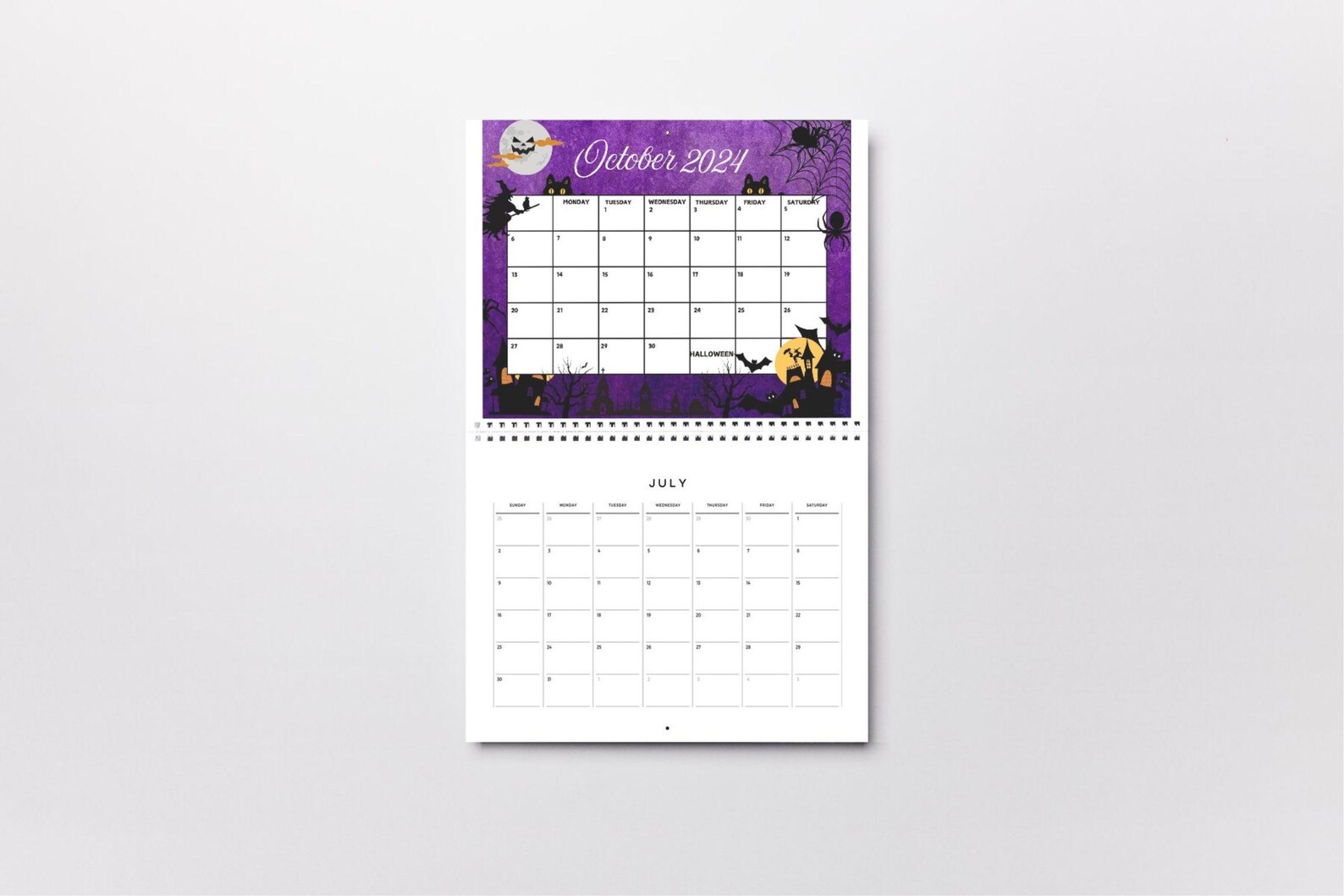 EDITABLE, Digital October 2024 Calendar Halloween Themed - Etsy UK