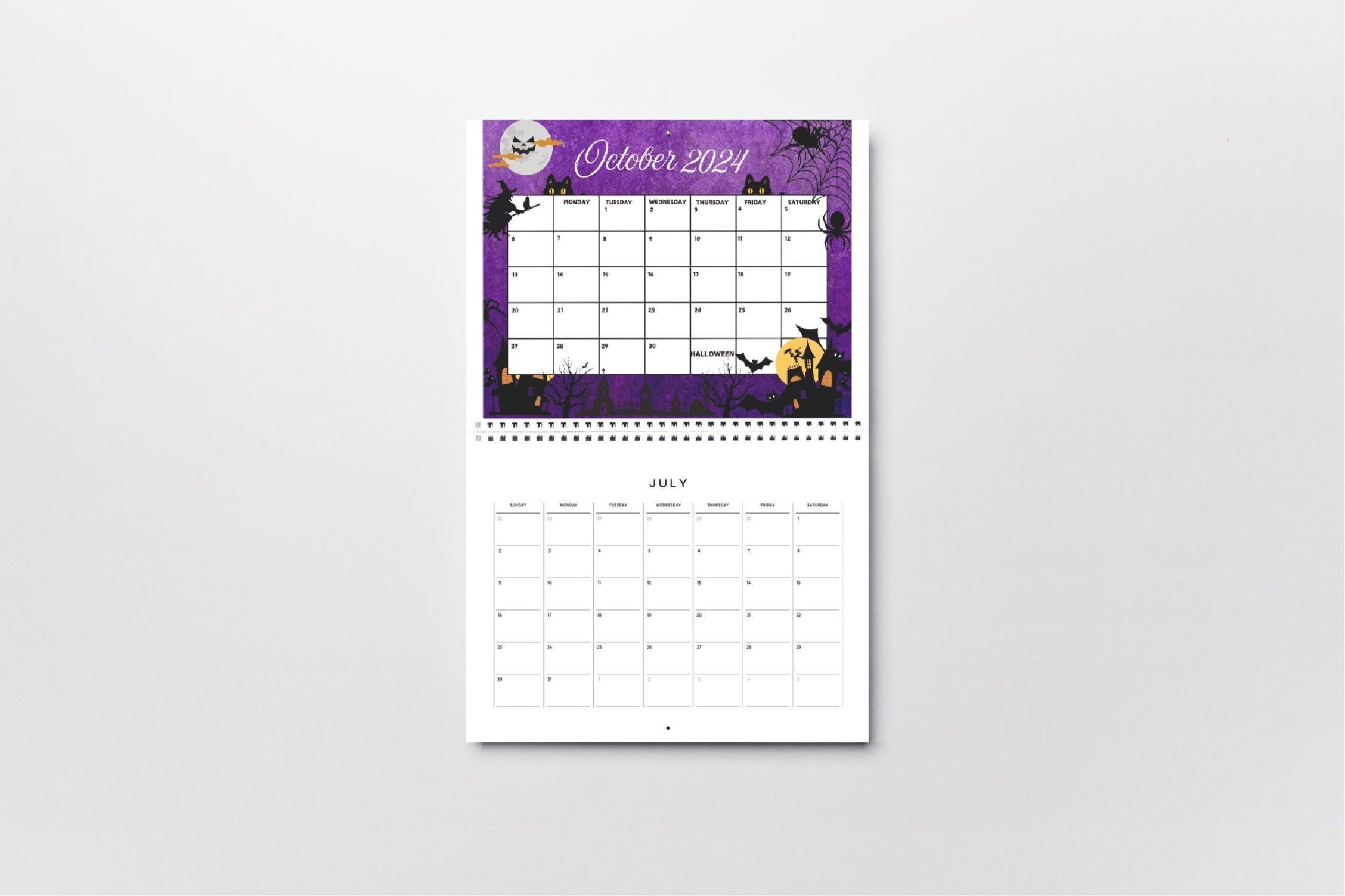 EDITABLE, Digital October 2024 Calendar Halloween Themed - Etsy UK