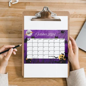 EDITABLE, Digital October 2024 Calendar Halloween Themed - Etsy UK