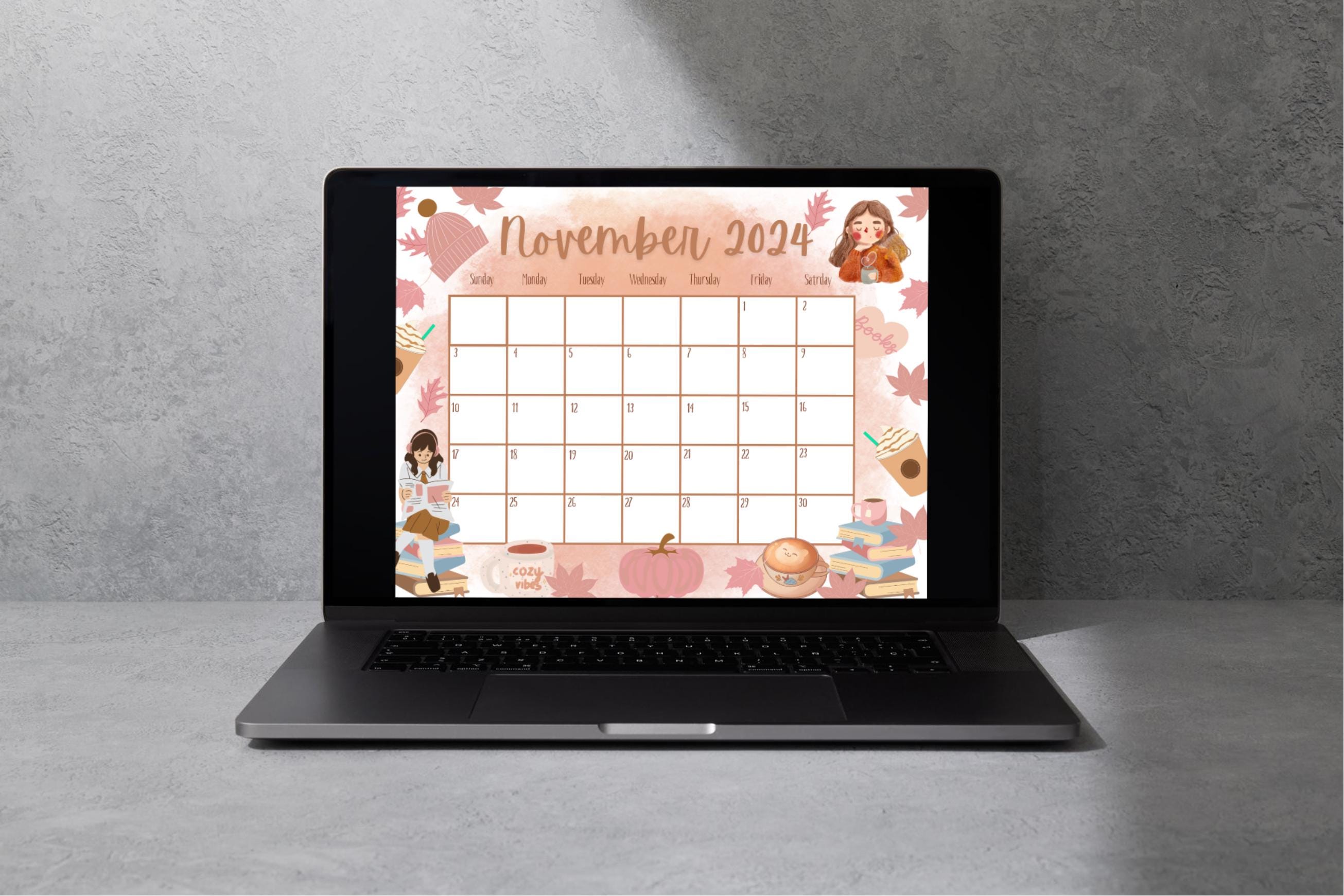 November 2024 Calendar, Digital 2024 Calendar, Printable, Instant ...