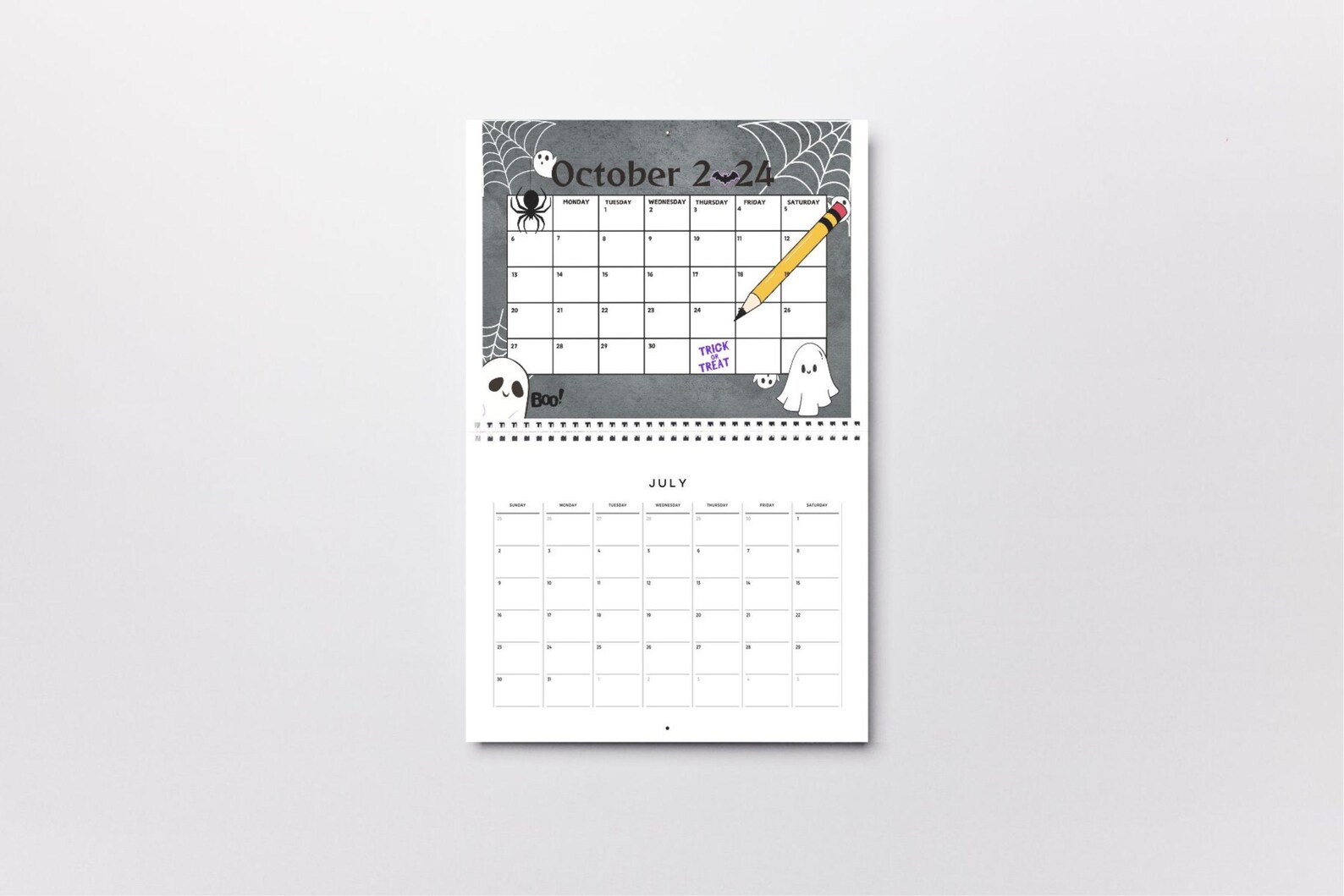 EDITABLE, Digital-printable October Halloween 2024 Ghost Calendar - Etsy