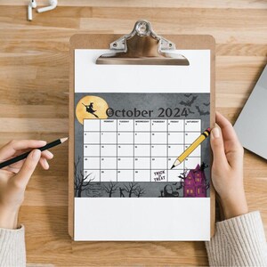 EDITABLE, Digital-printable October 2024 Spooky Witch Calendar - Etsy