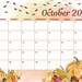 EDITABLE, Digital-printable October 2024 Calendar. Fall-themed, Harvest ...