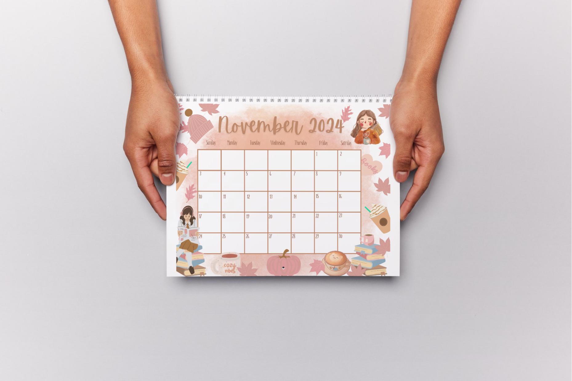 November 2024 Calendar, Digital 2024 Calendar, Printable, Instant ...