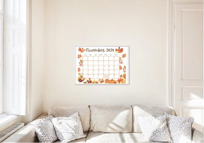 3 EDITABLE, Digital, Printable November 2024 Calendars thanksgiving - Etsy