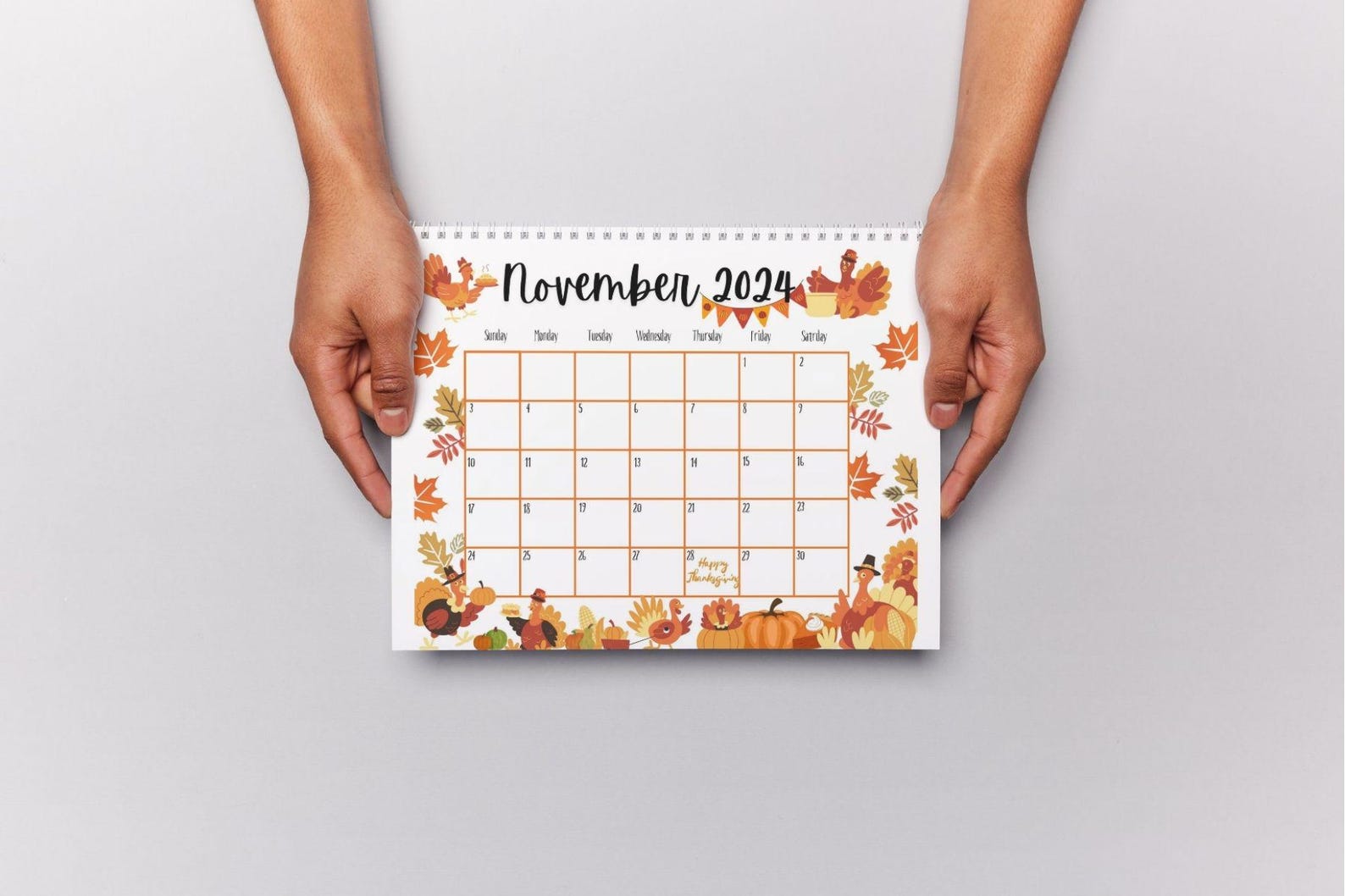 3 EDITABLE, Digital, Printable November 2024 Calendars thanksgiving - Etsy