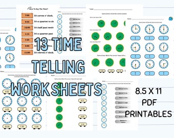 Telling Time Printable Worksheets-learn to Tell Time-telling Time ...