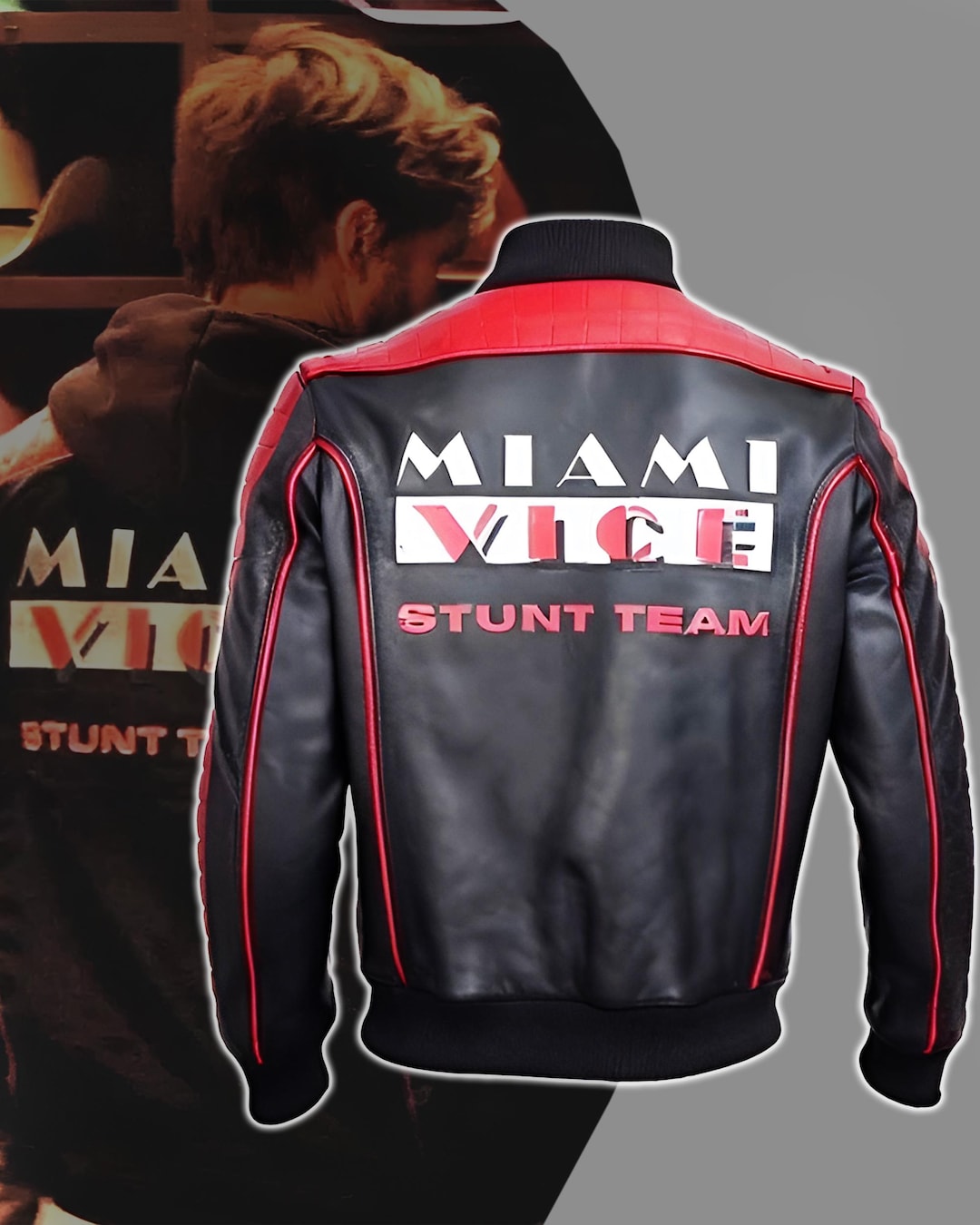 Miami Vice Stunt Team Genuine Leather Jacket - Ryan Gosling Inspired - Etsy