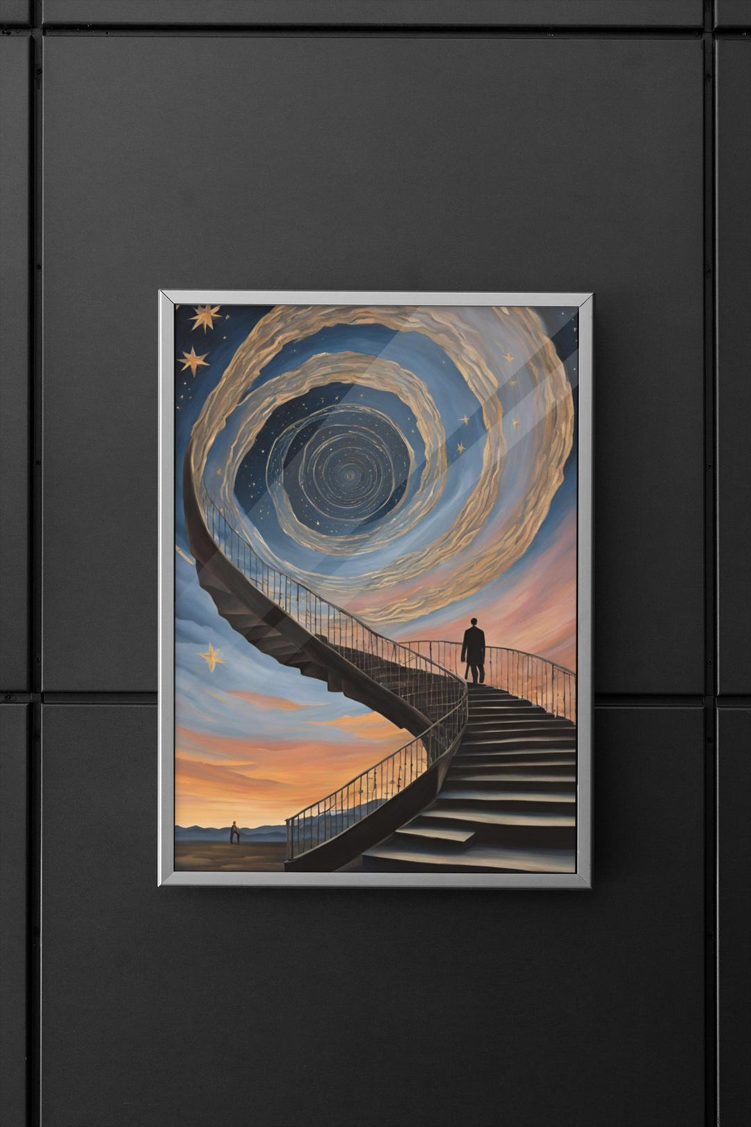Trippy Staircase Poster Mysterious - Etsy