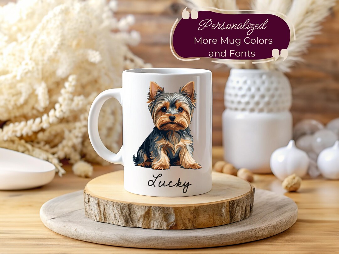 Personalized Yorkie Mug, Custom Yorkie Mom Mug, Yorkshire Terrier Gift ...