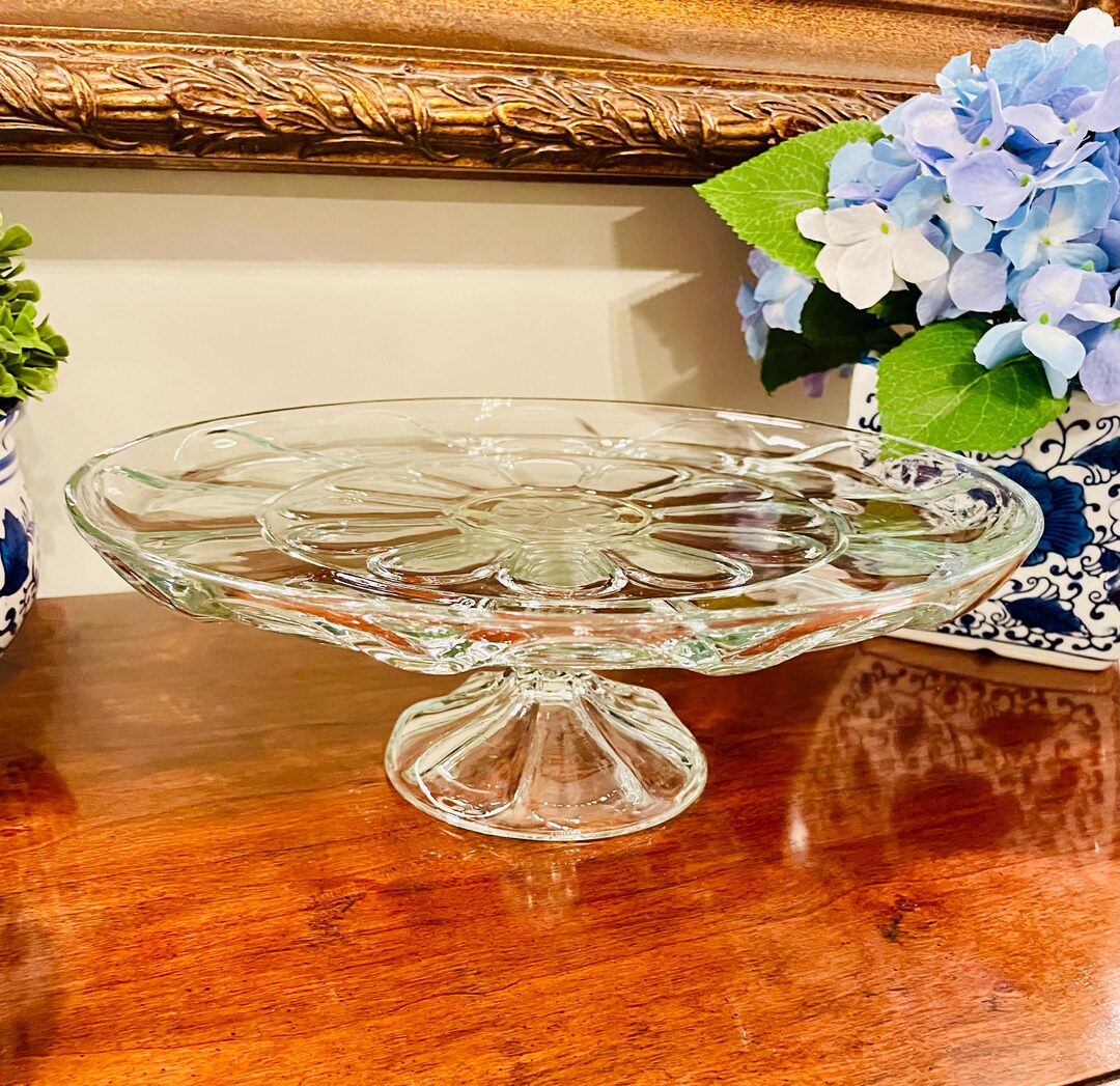 Leonard Silver MFG 12 Glass Cake Plate With Pedestal - Etsy