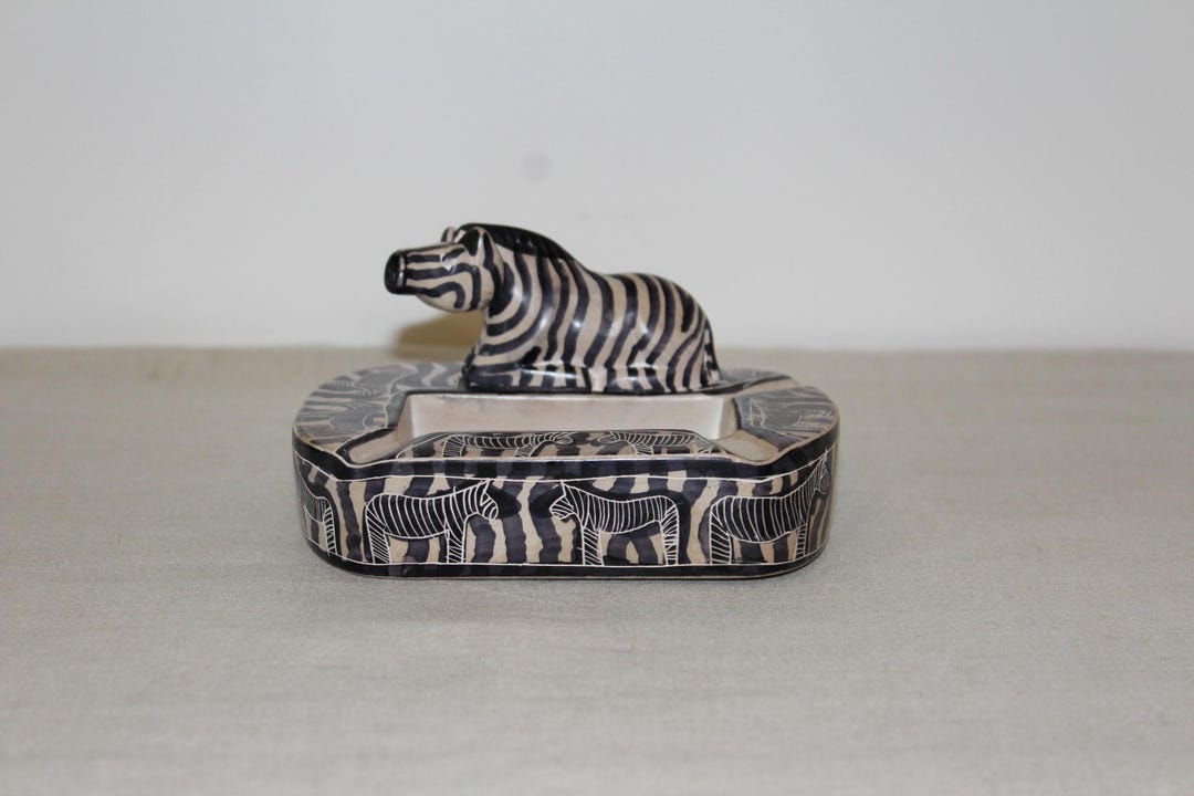 Vintage Besmo Soapstone Zebra Ashtray – Hand-carved in Kenya (1990s ...
