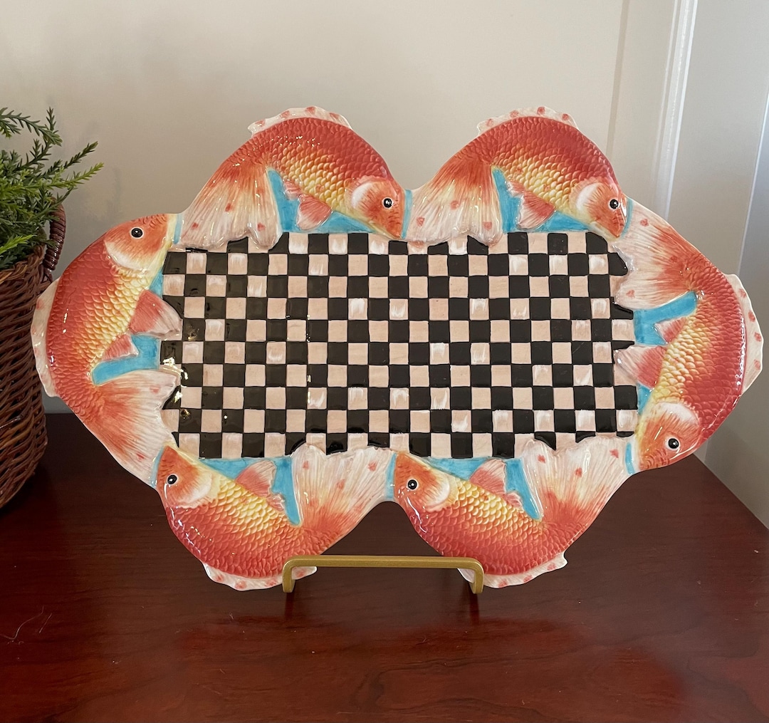 House of Hatten Koi Fish Plate Designed by Peggy Fairfax Herrick - Etsy
