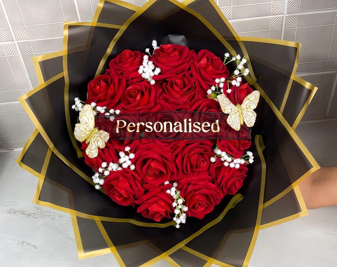 Eternal Silk Glitter Roses - Etsy UK