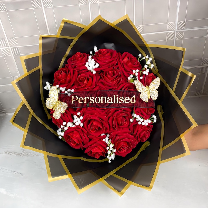 Glitter Roses Bouquet - Etsy UK