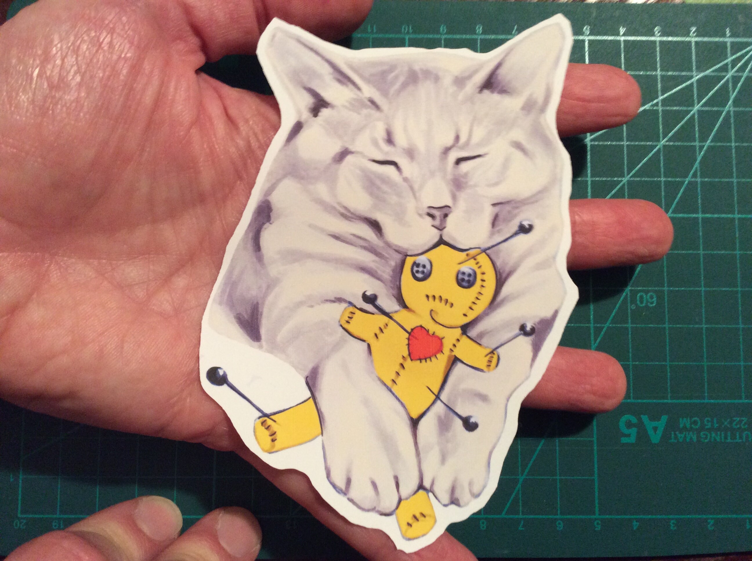 Kitty With His Favorite Voodoo Doll Sticker 5 Inches - Etsy