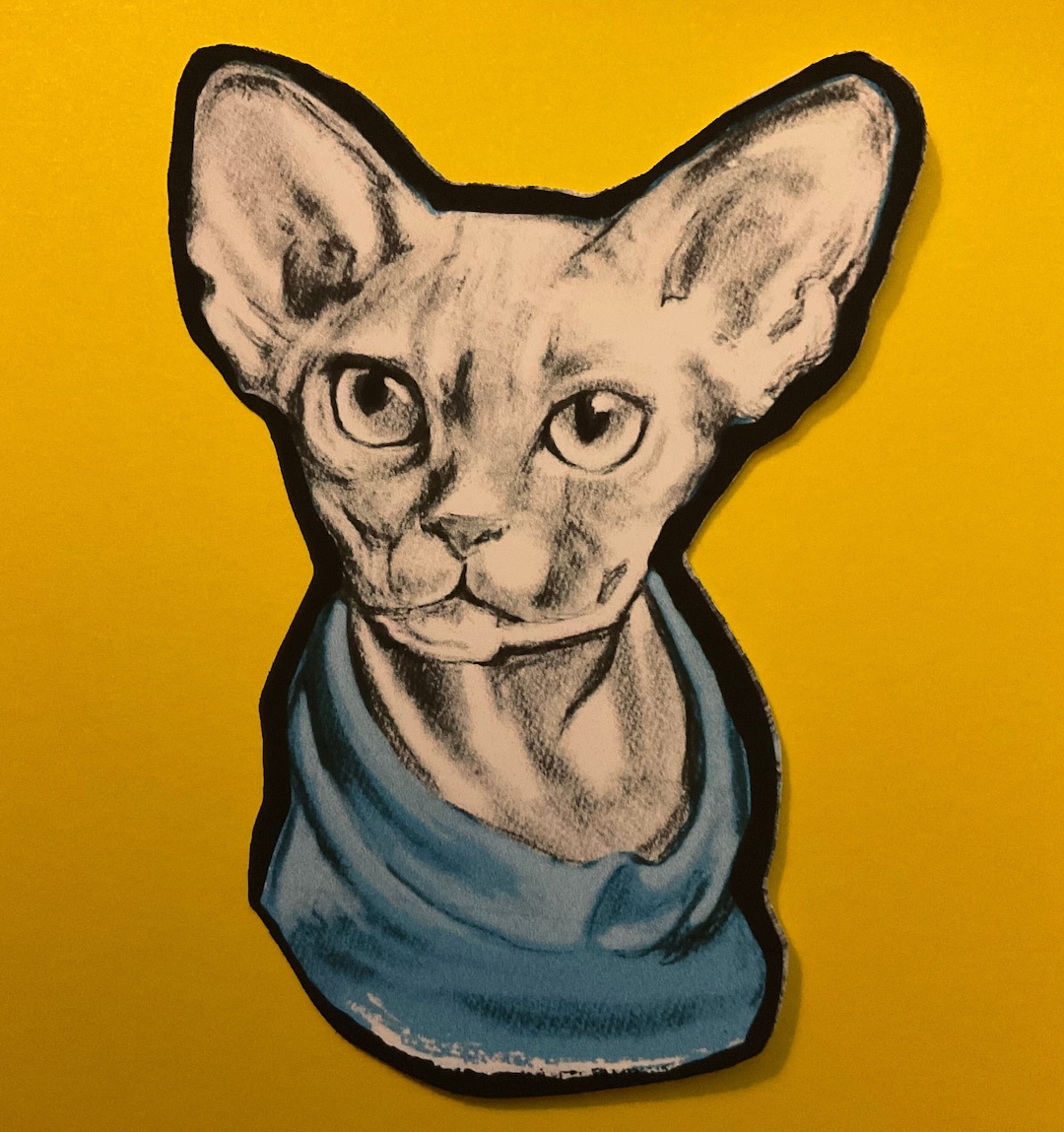 Naked Sphynx Cat Sticker - Etsy