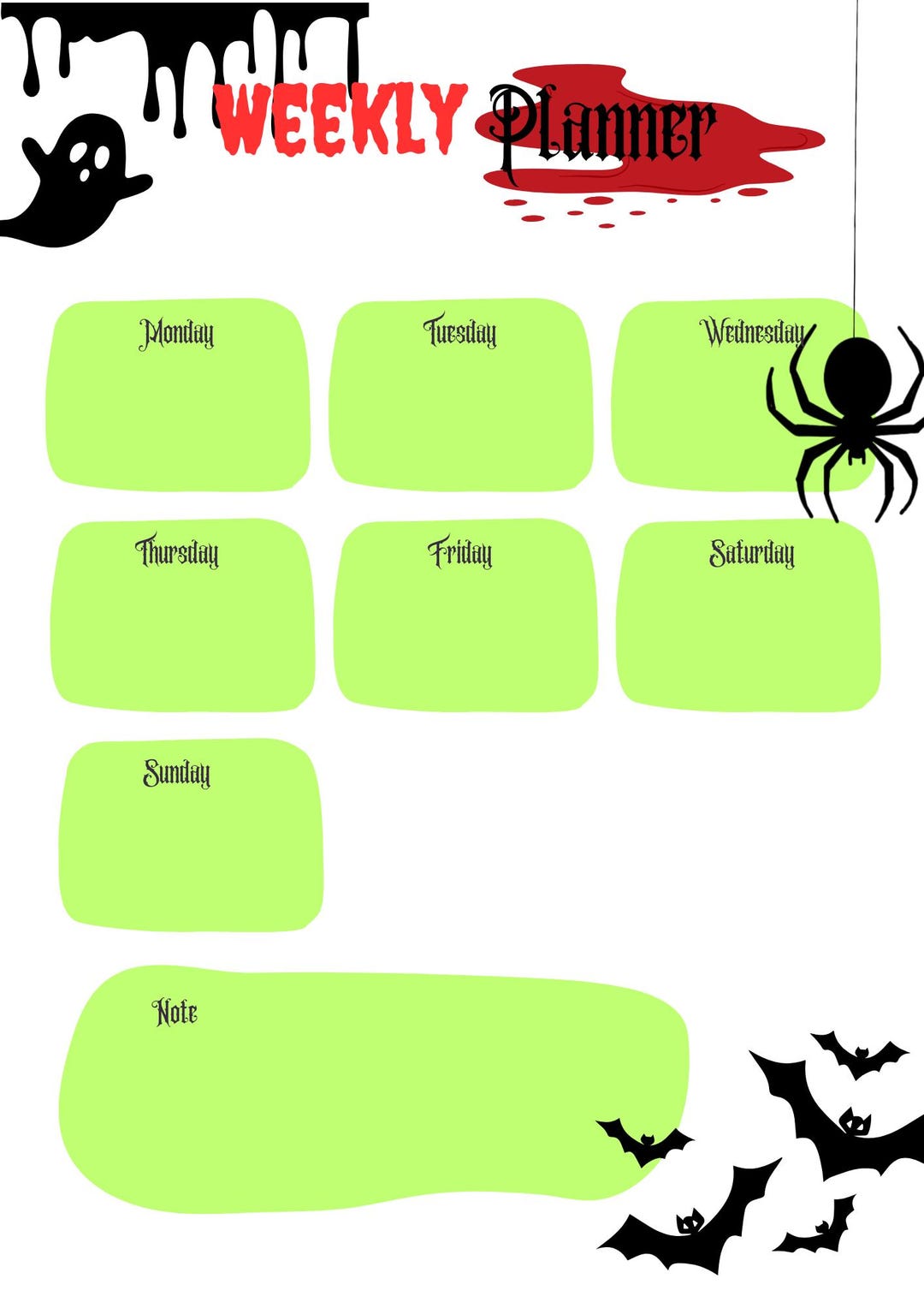 Halloween Weekly Planner Printable - Etsy