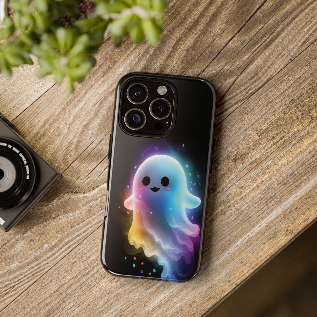 Colorful Glow-in-the-dark Cute Ghost Phone Case for iPhone 16, 15, 14 ...