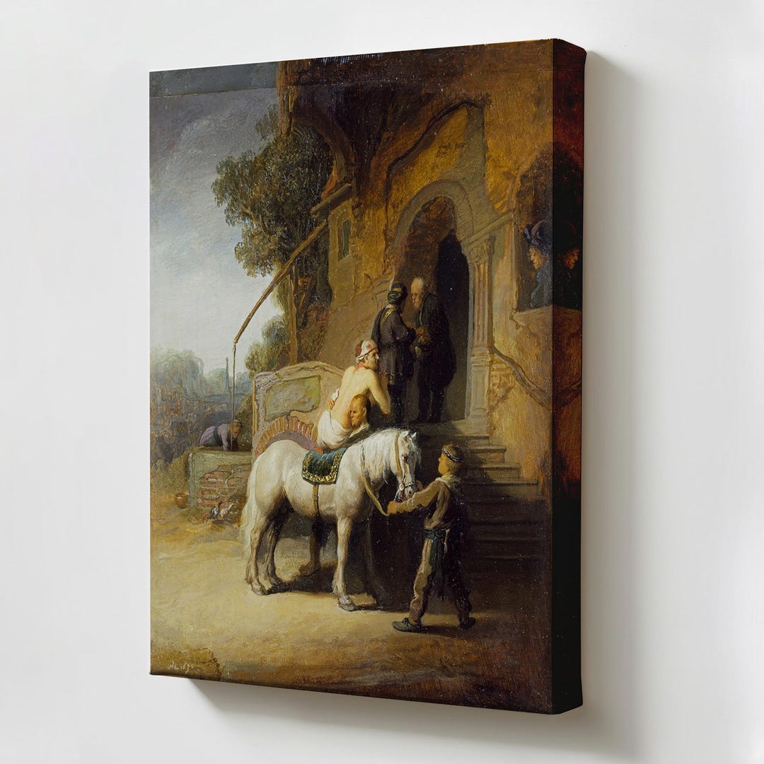 Rembrandt Van Rijn - the Good Samaritan, Large Wall Hanging ...