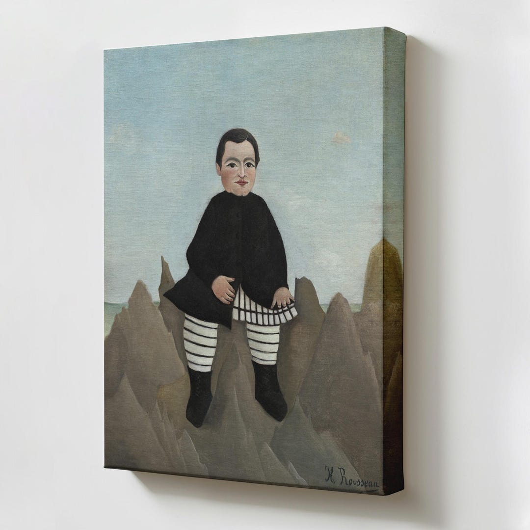 Henri Rousseau - Boy on the Rocks, Home Decor Canvas, Canvas Wall Art ...