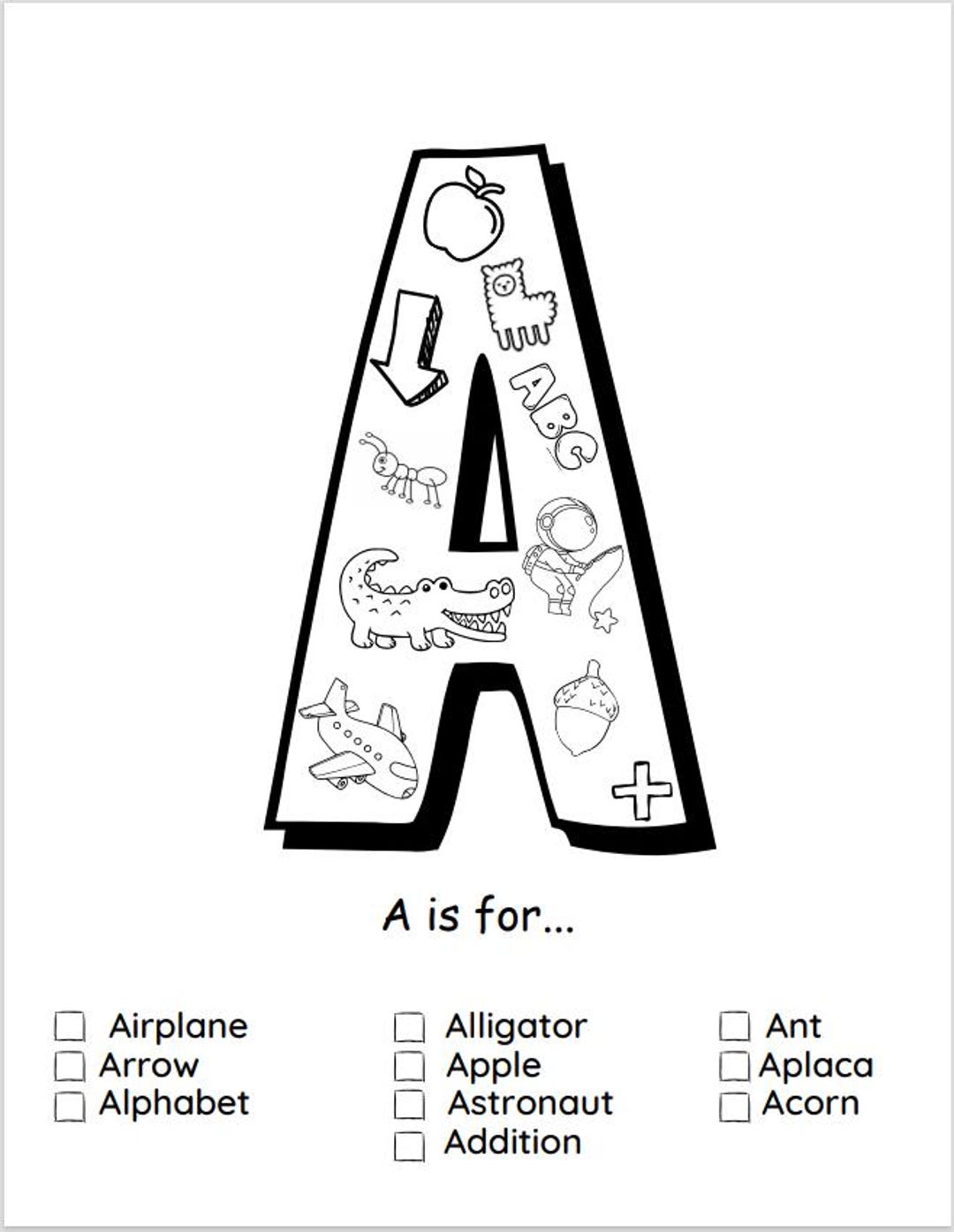 Alphabet Coloring Sheets - Etsy