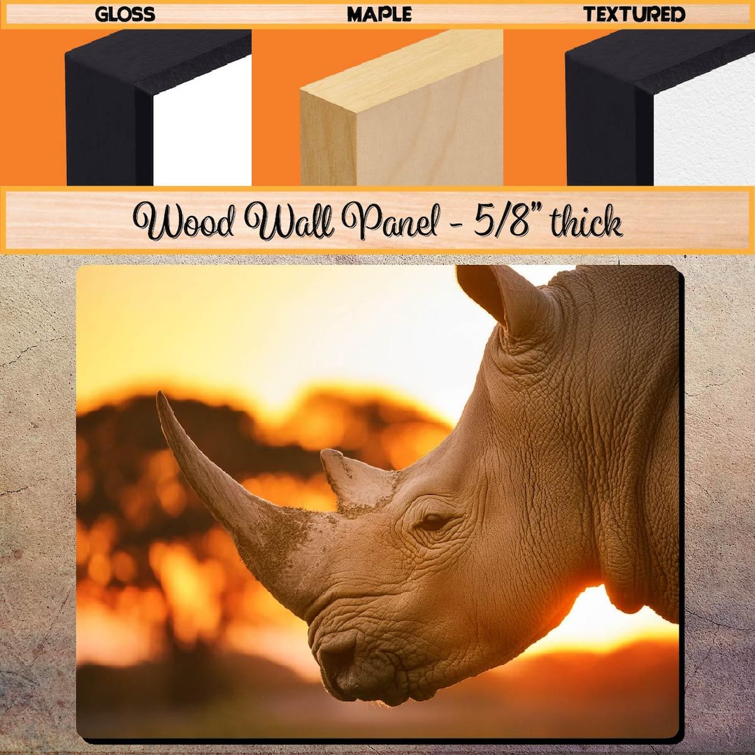 Rhino Wood Photo Panel GLOSS TEXTURED MAPLE Sublimated Wood Wall Art ...