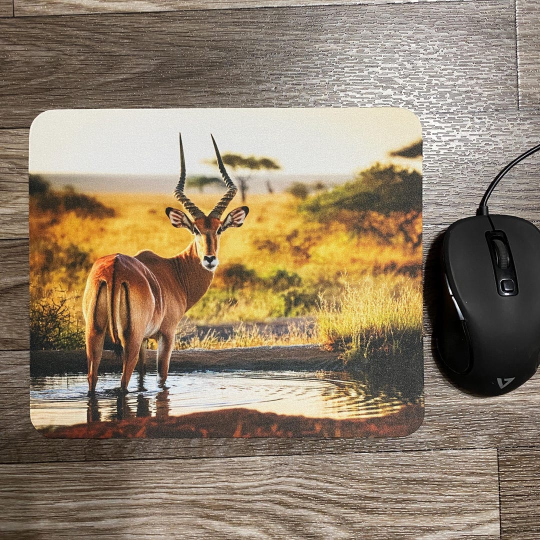 Antelope Mousepad, African Watering Hole Mouse Mat - Etsy