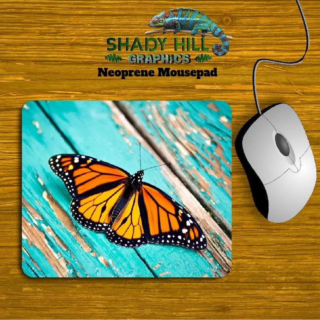 Monarch Butterfly Mousepad Latex Free Neoprene Mouse Pad Office & Desk ...