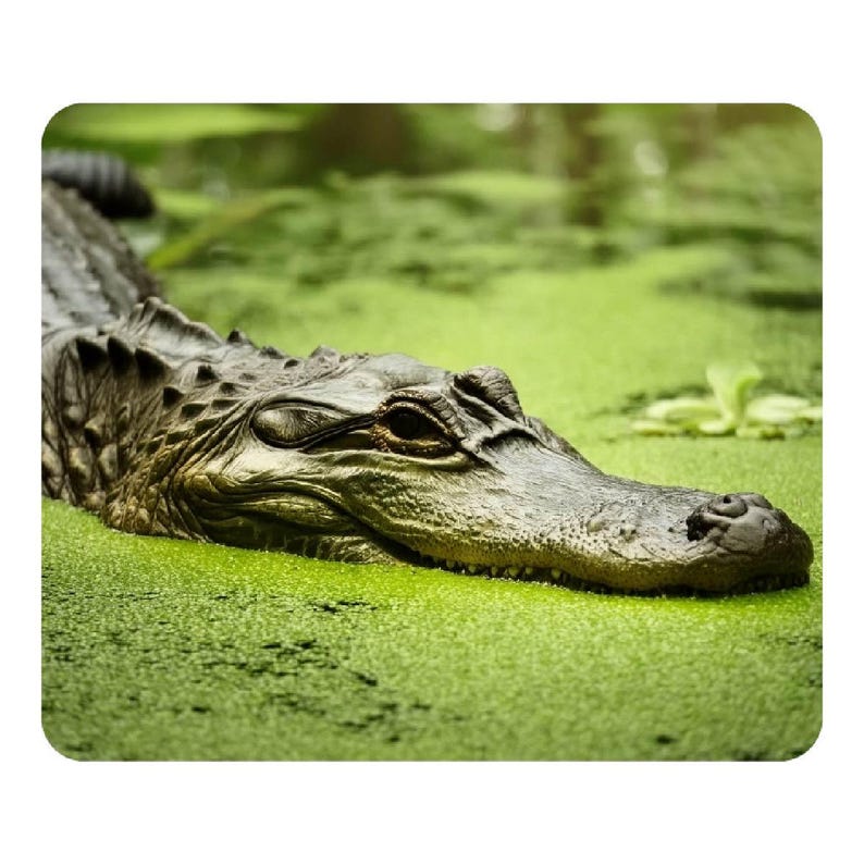 Swamp Alligator Algae Covered Pond Crocodile Gator Golf Course Reptile ...