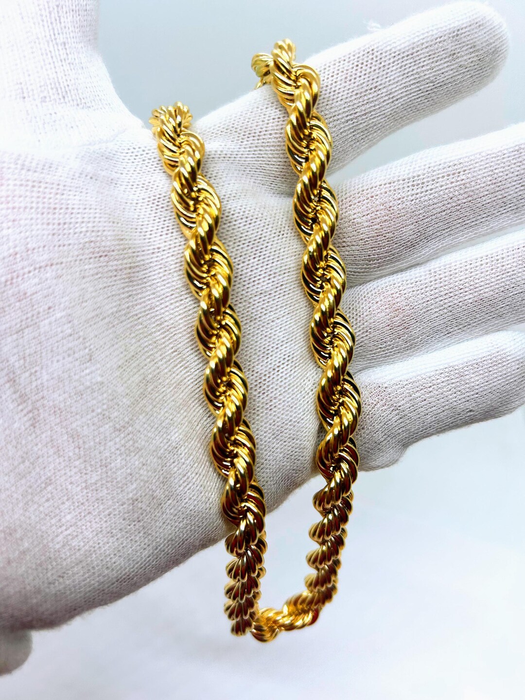 10k Gold Rope Chain 10mm - Etsy
