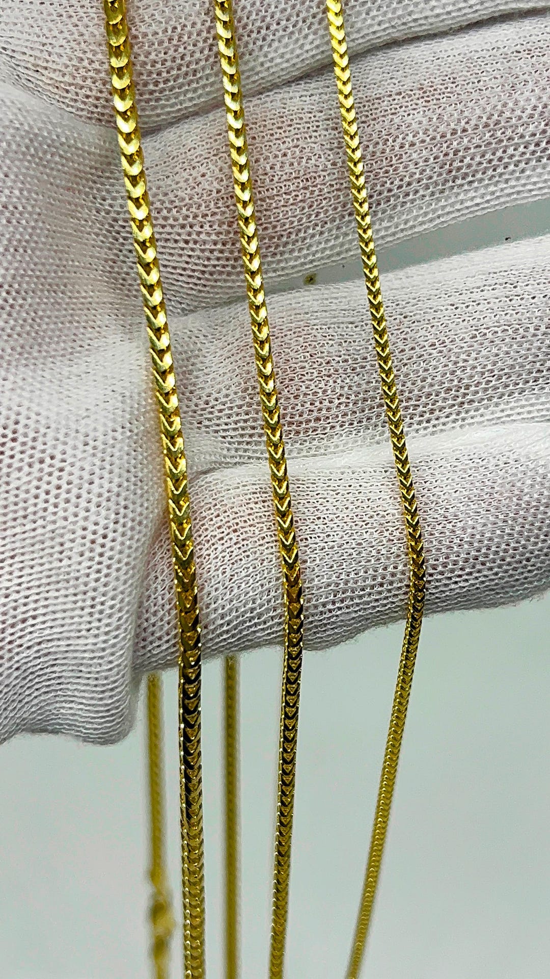 10k Real Fully Solid Franco Chains ~2.5mm ~2mm ~1.5mm, 10k Gold Franco ...