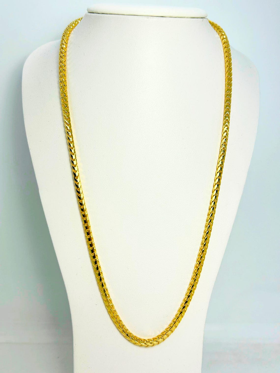 10k Gold Franco Chain ~4mm Solid 10K Gold Franco Box Chain 4mm, Men's ...