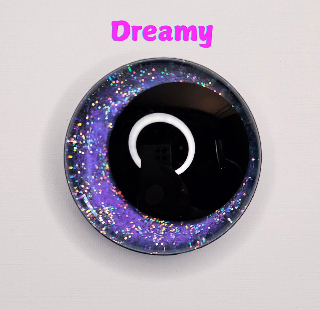 Hand-painted Glitter Safety Eyes for Amigurumi, Black Kawaii off Center ...