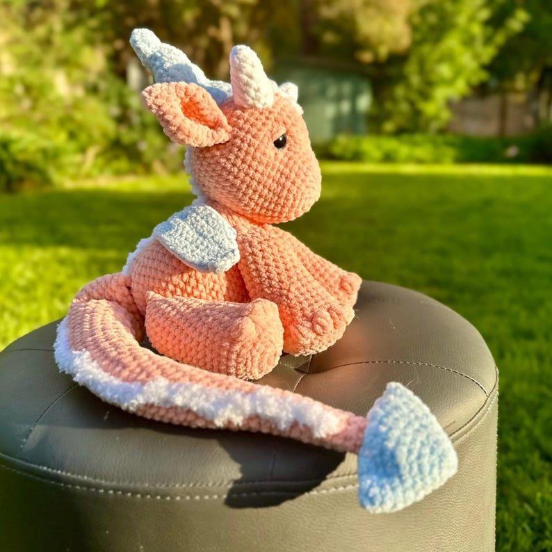 Crochet Snuggle Dragon Plushie: Handmade Amigurumi Stuffed Animal - Etsy