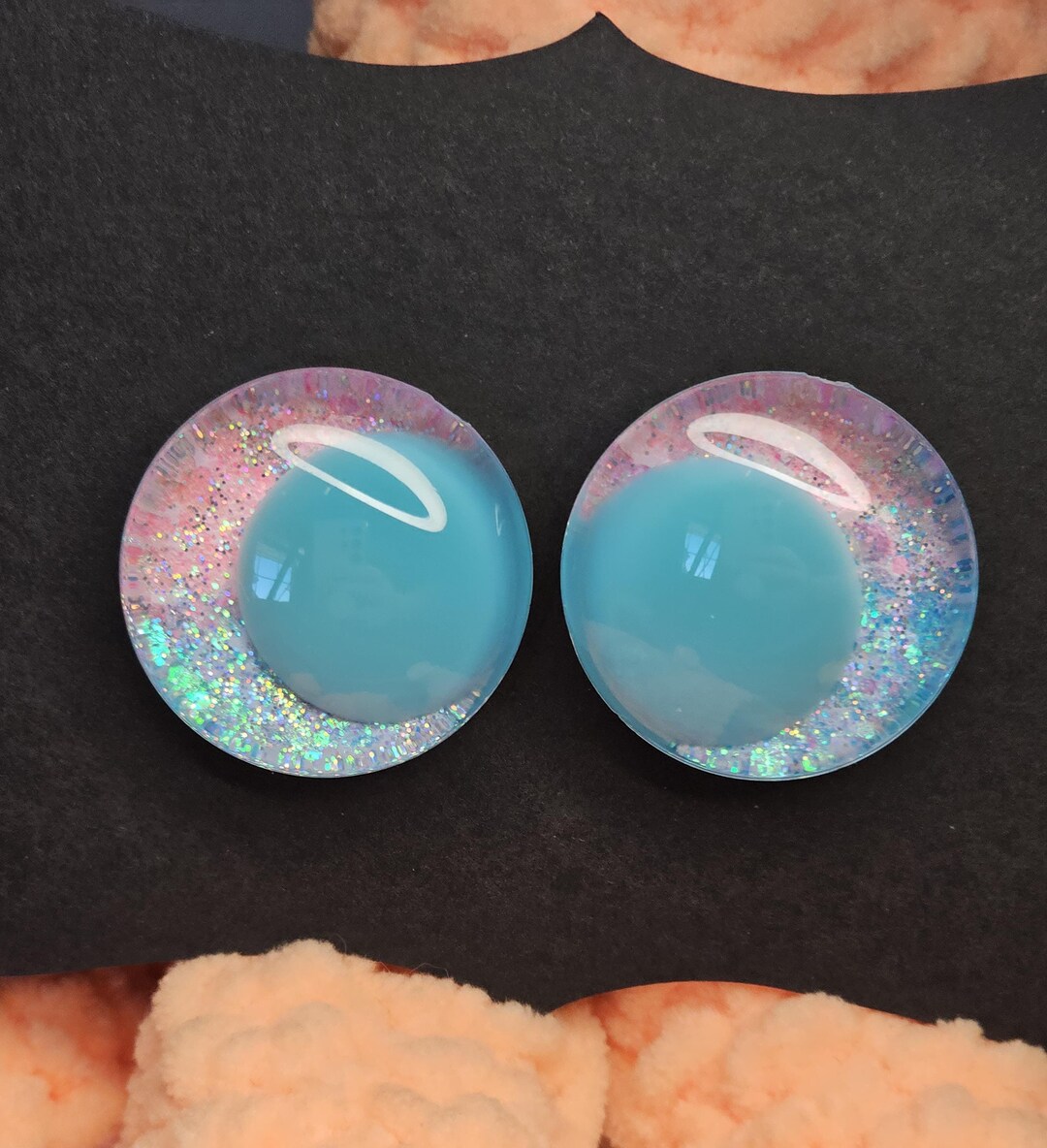 Glitter Safety Eyes for Amigurumi, Kawaii off Center Pupil, Hand ...