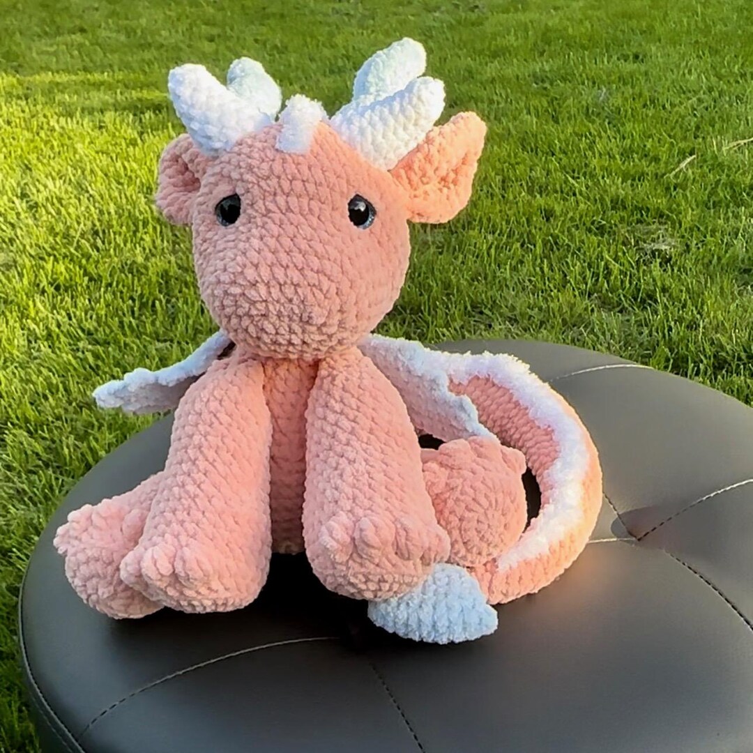 Crochet Snuggle Dragon Plushie: Handmade Amigurumi Stuffed Animal - Etsy