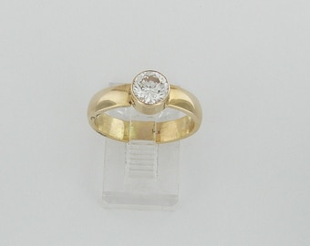 Bezel Set Cz Ring - Etsy
