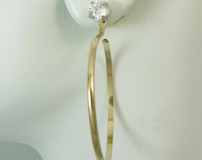 Earring Jackets for Studs, Large Dangle Hoop Gold Earring Jacket ...