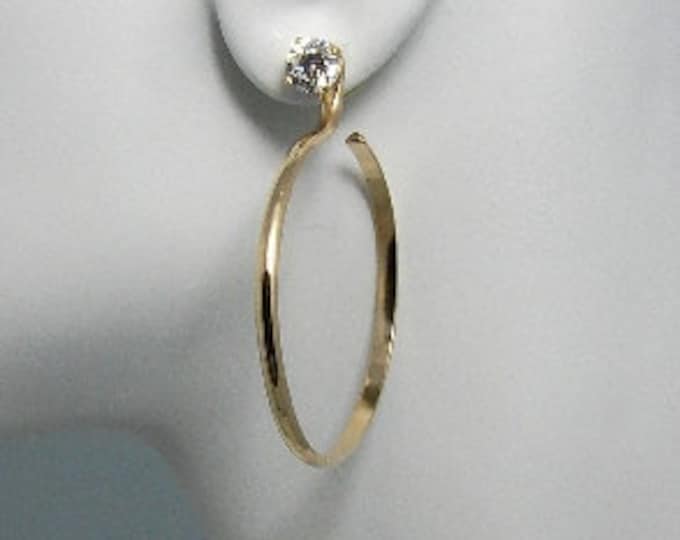 Earring Jackets, Large Gold Hoop for Studs, Smooth Hoops for Diamonds ...