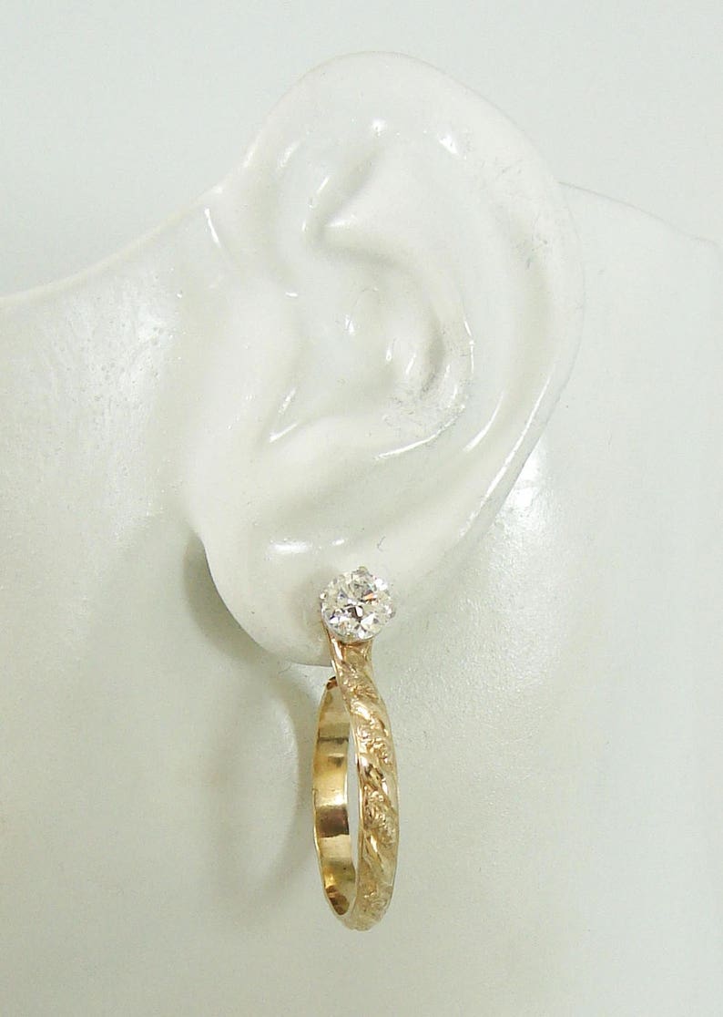 EARRING JACKETS Gold Hoop Drop Jacket Dangle Jackets - Etsy