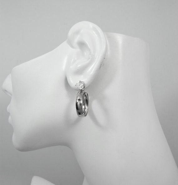 EARRING JACKETS Sterling Silver Medium Dangle Hoop Jackets - Etsy