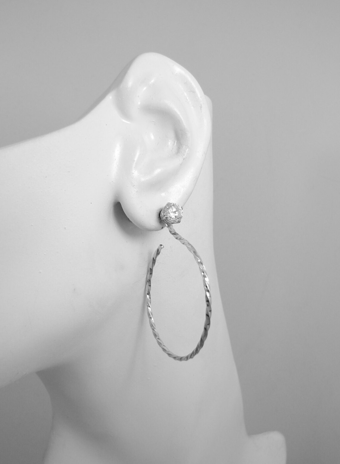 EARRING JACKETS Sterling Silver Hoop Dangle Stud Jackets | Etsy