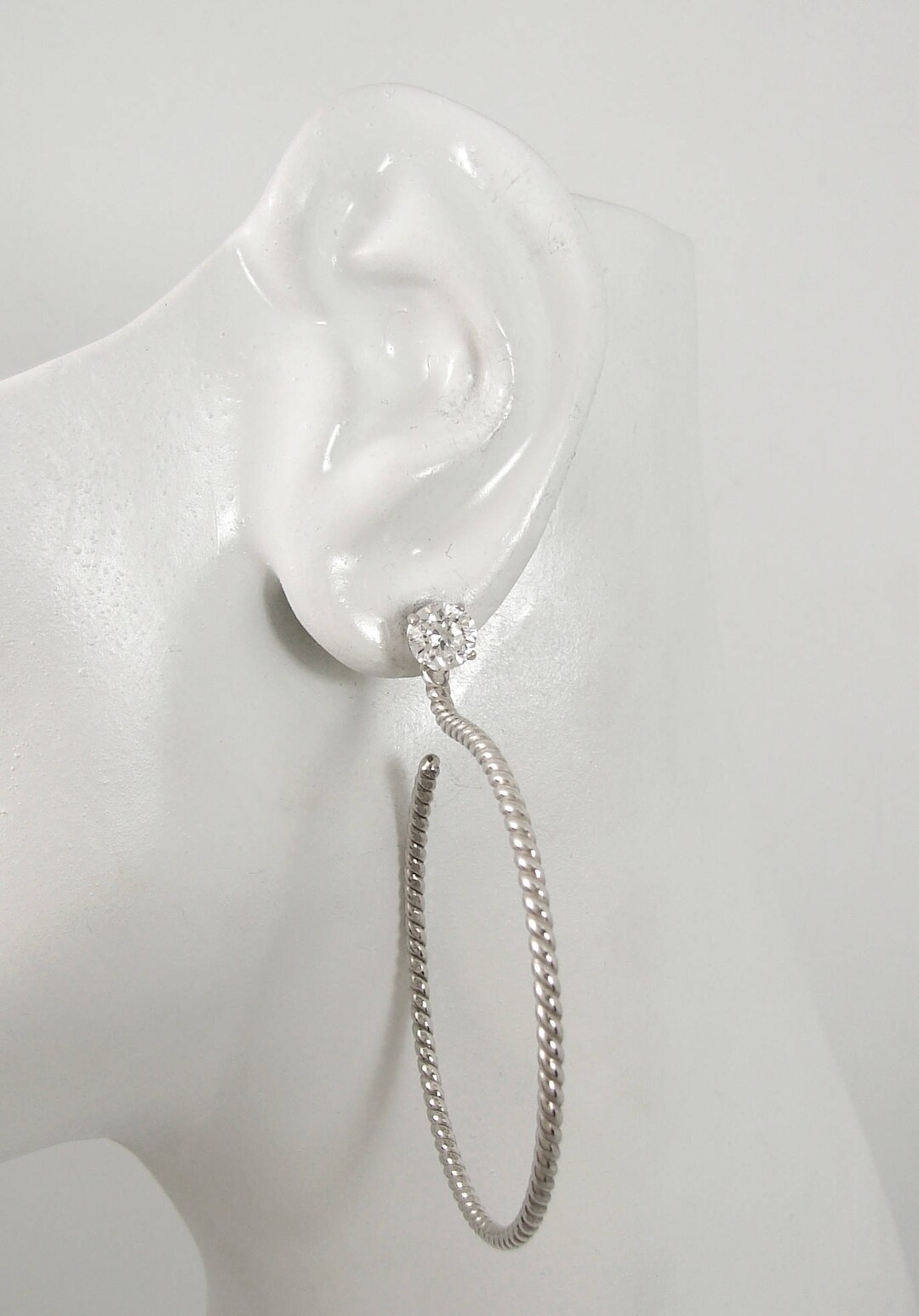 EARRING JACKETS, Dangle Hoop, Silver Jackets for Diamonds, Ear Jacket ...