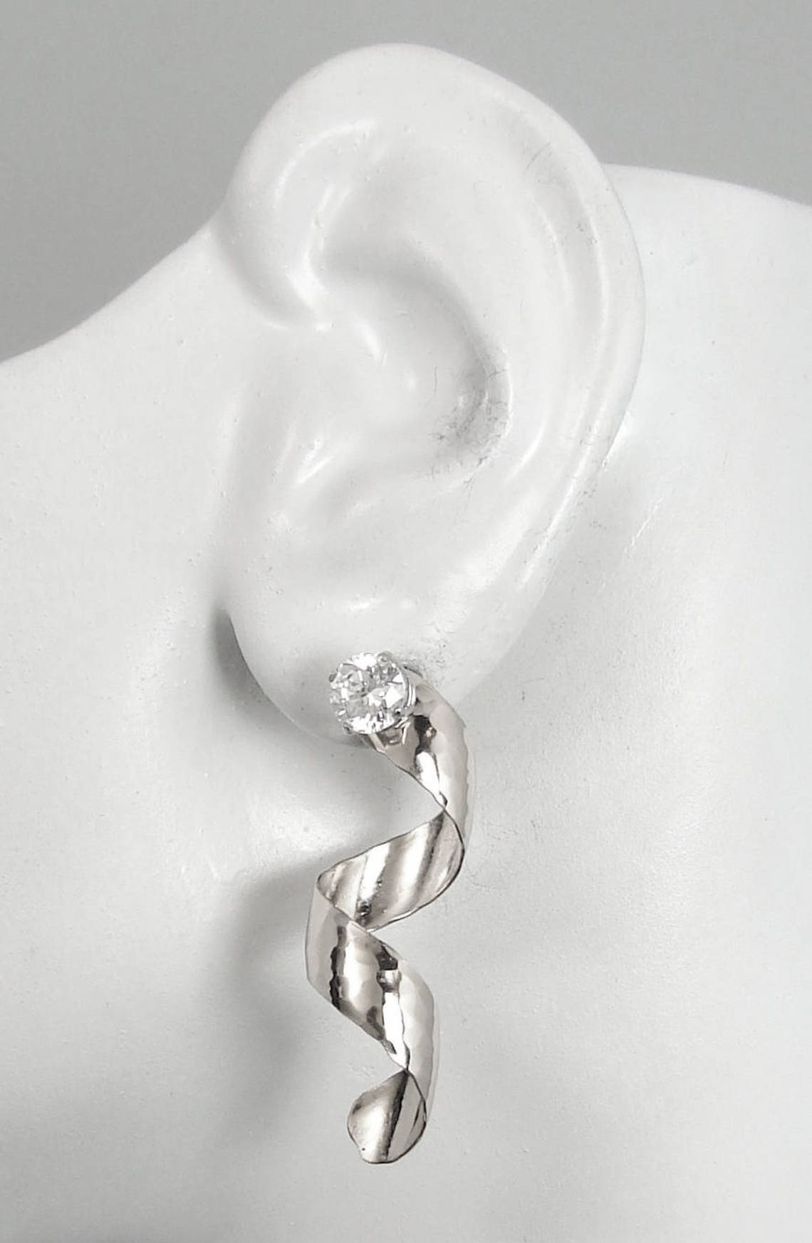 Earring Jackets for Studs Diamond Jackets Silver Post - Etsy