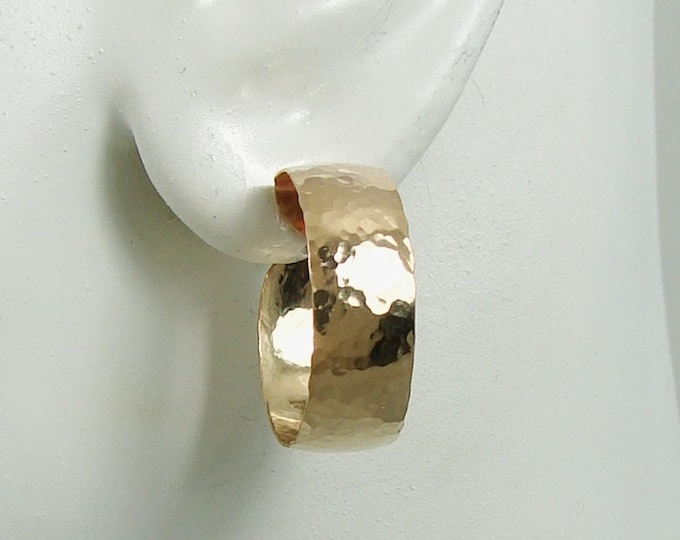 Hoop EARRINGS, 14K Gold Filled Post Round Earrings Secure Post Earring ...