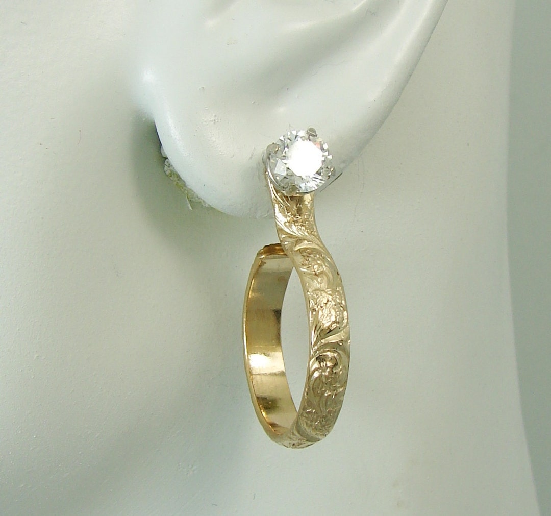 EARRING JACKETS, Gold Hoop Drop Jackets for Diamonds, Jackets for Studs ...