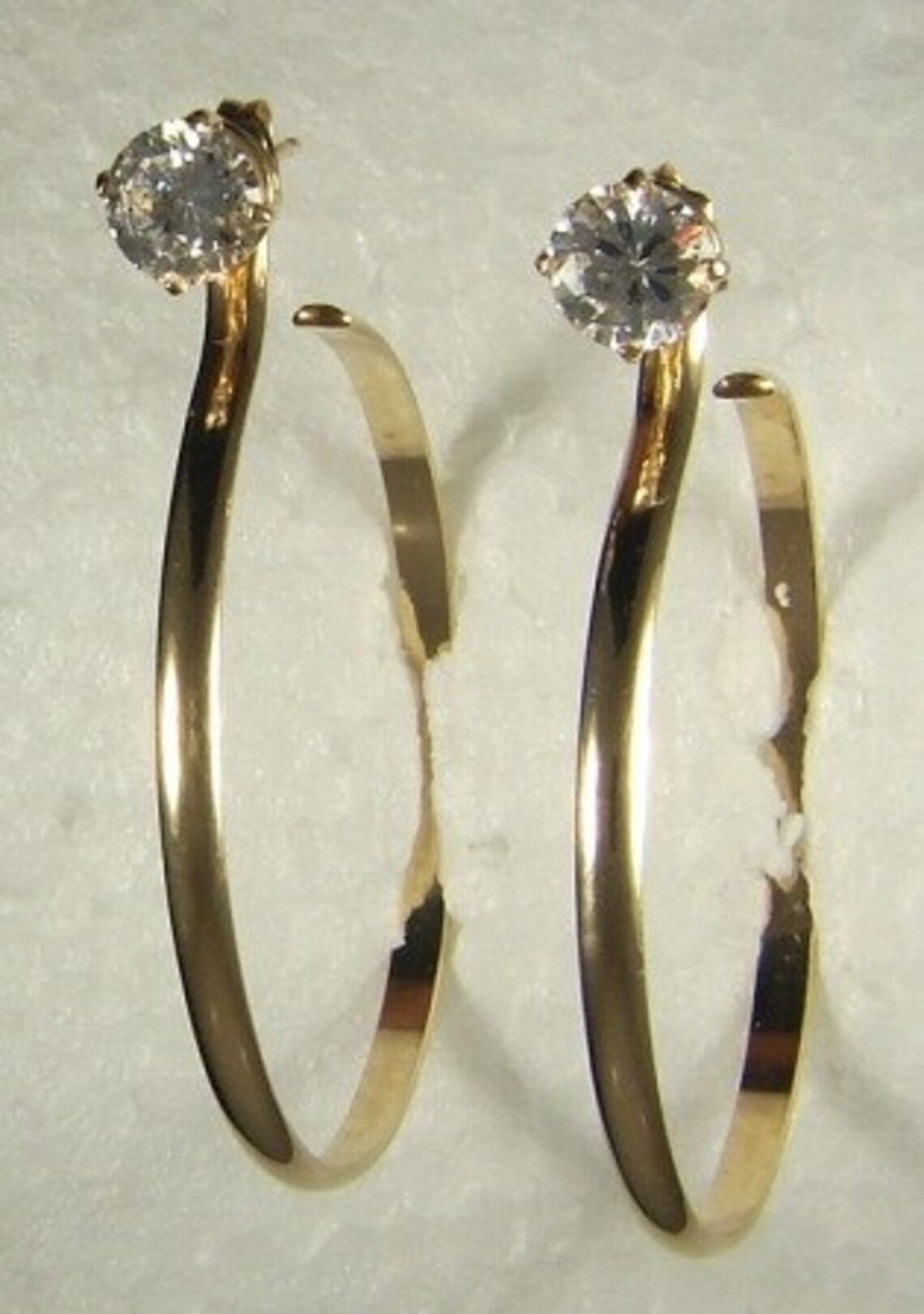 Earring Jackets Large Gold Hoop for Studs Smooth Hoops for - Etsy