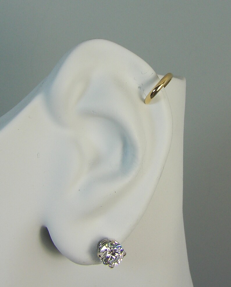 POST Pierced Cartilage 14k Gold Helix Hoop Hex Piercing Conch | Etsy